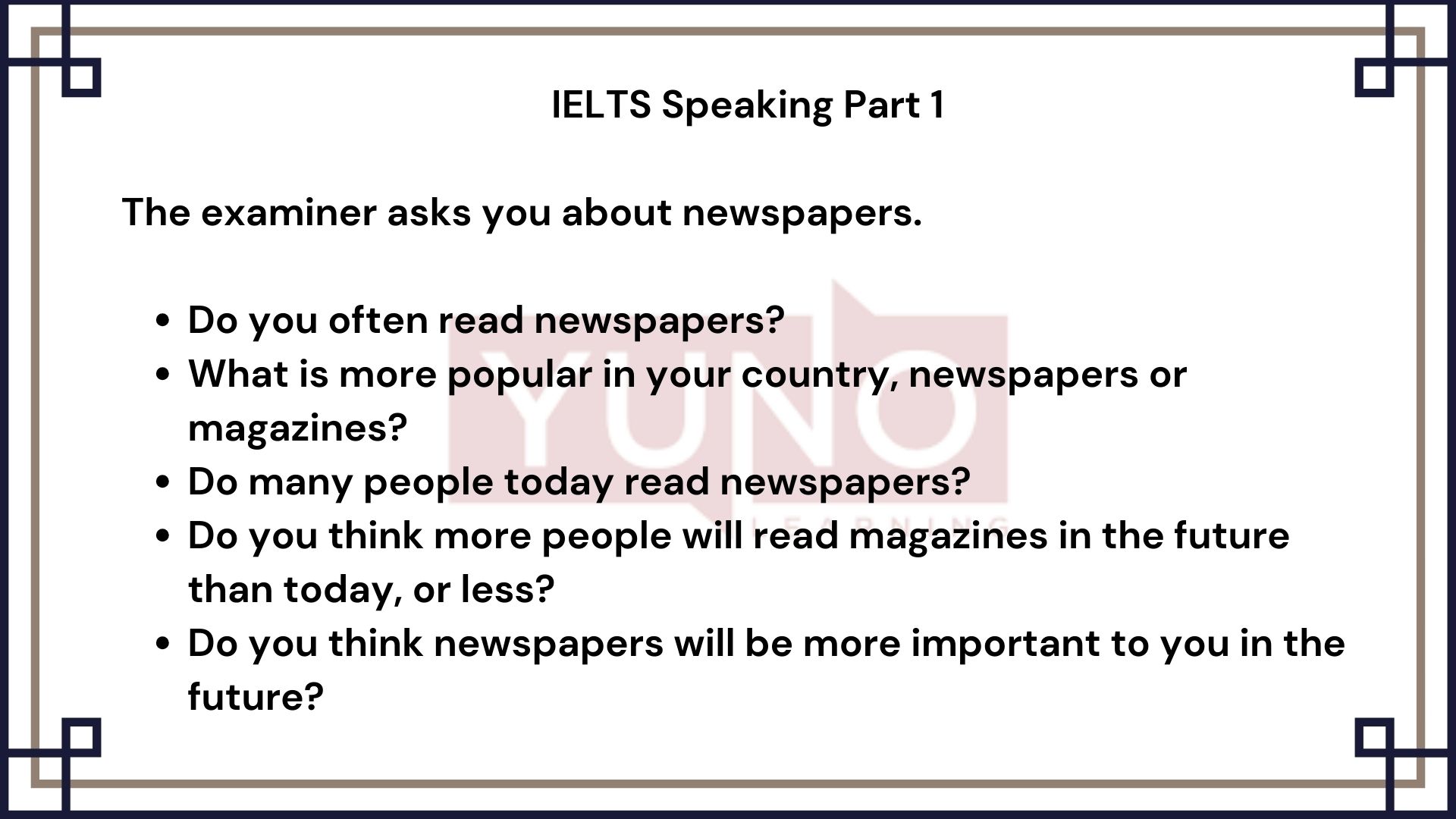 11 June 2023 IELTS Speaking Part 1 Newspapers Sample Answer
